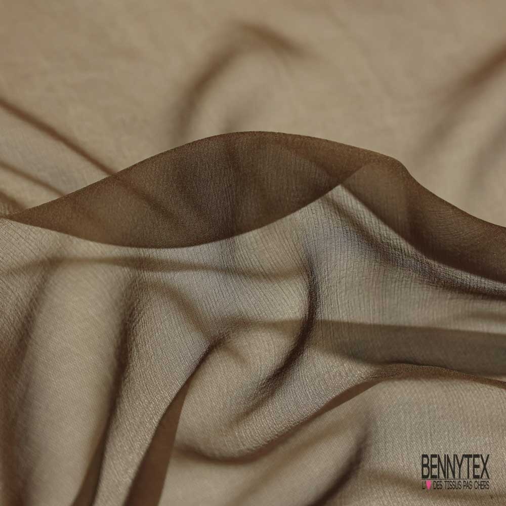 Mousseline de Soie Elasthanne Noir Profond | Bennytex vente de tissus ...