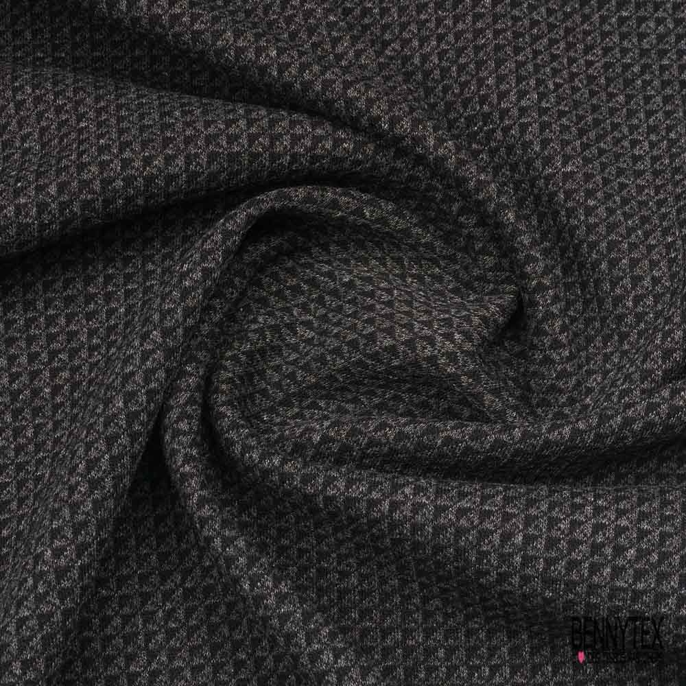 Coupon de Jersey Milano Couleur Gris Chiné Motif Pied de Poule ...