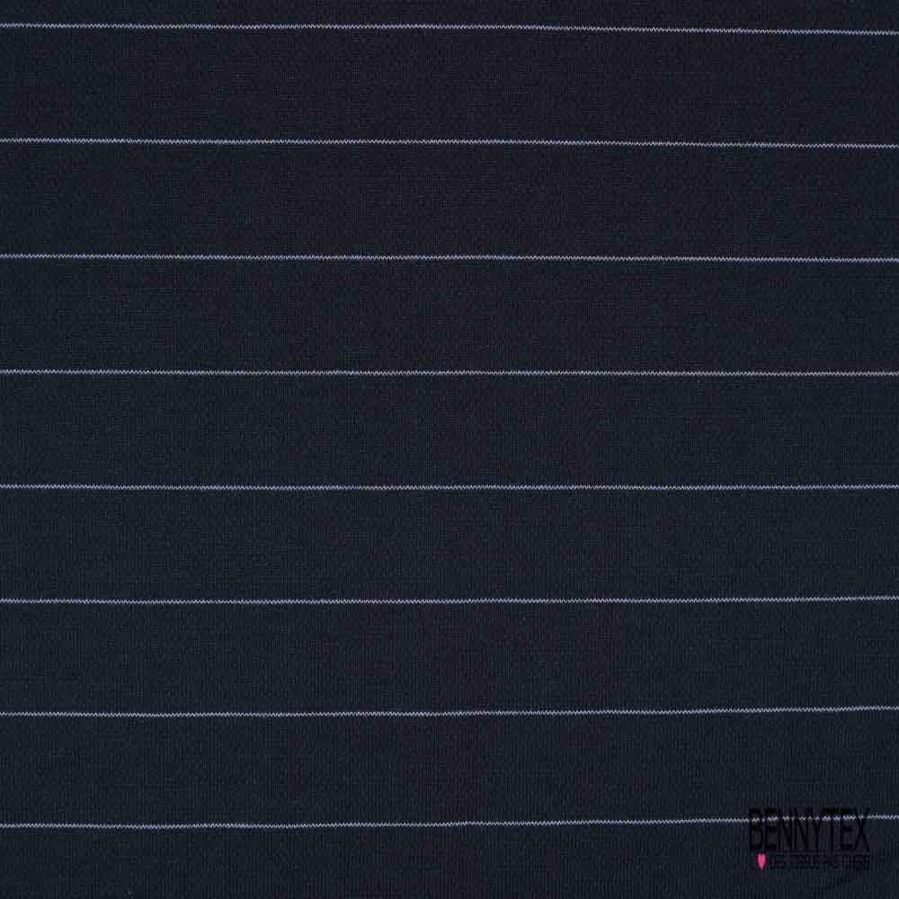 Jersey Coton Interlock imprimé Rayure Horizontale Eclipse Totale Blanc ...