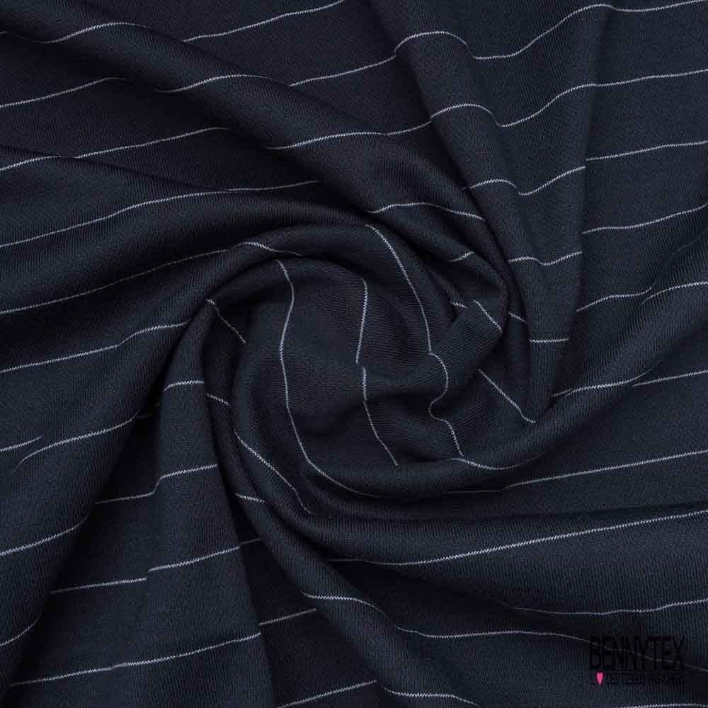 Jersey Coton Interlock imprimé Rayure Horizontale Eclipse Totale Blanc ...